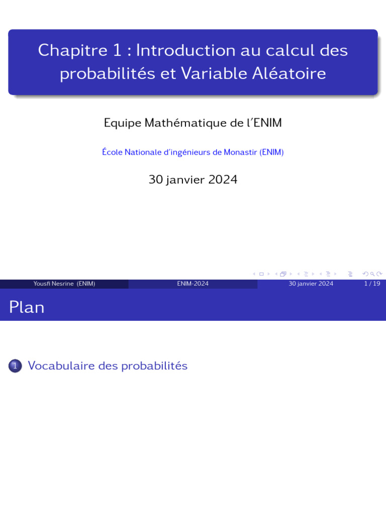 Introduction au calcul des probabilités | PDF | Théorie des ...