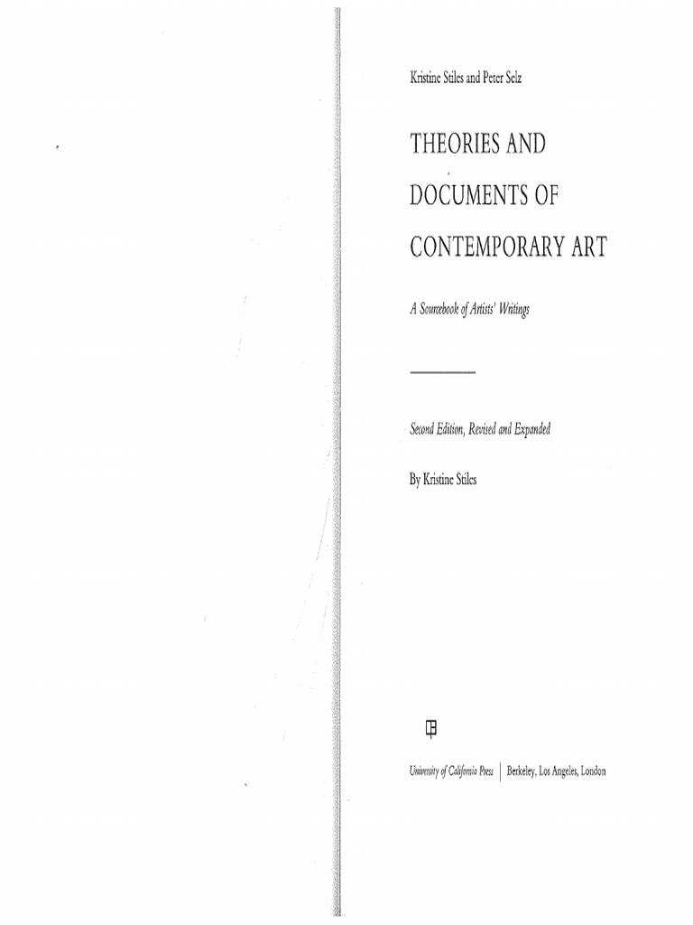 Kristine Stiles - Theories and Documents of Contemporary Art | PDF