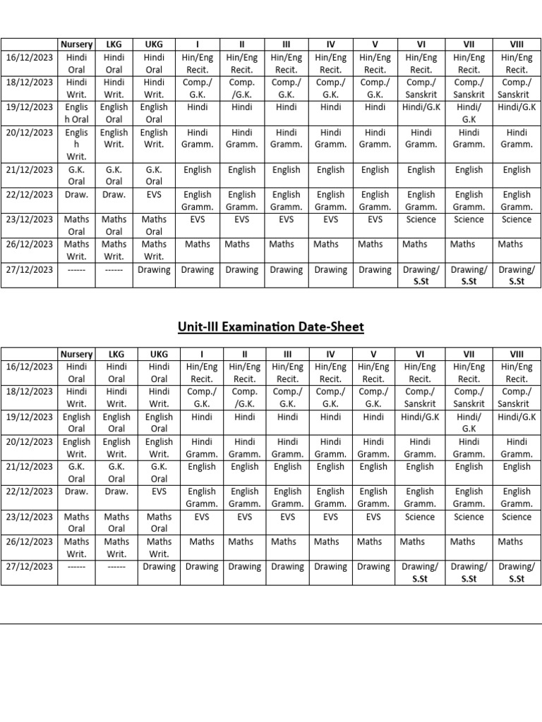 Date Sheet | PDF | Languages | Foreign Language Studies