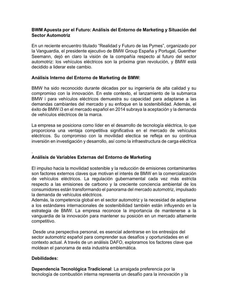 BWM Apuesta Por El Futuro | PDF | Marketing | Sustentabilidad