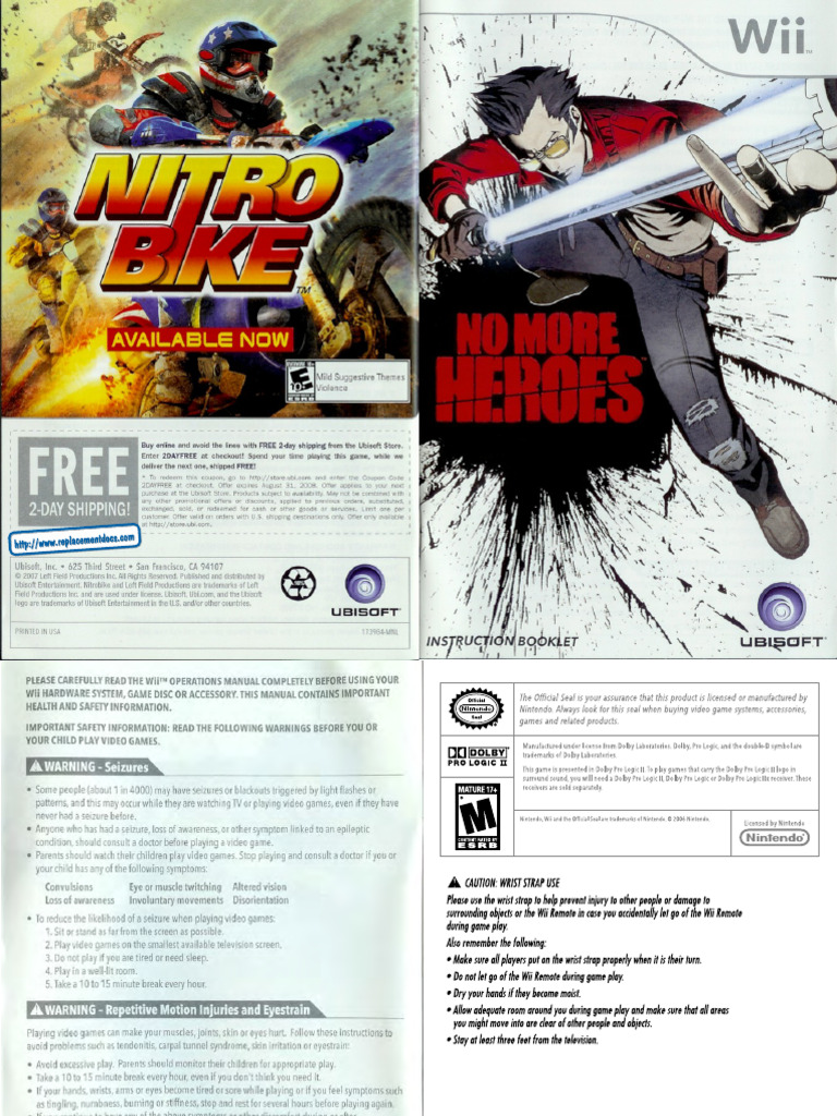 No More Heroes - Manual - WII | PDF