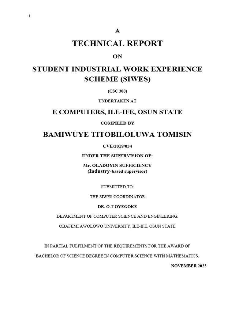 Siwes Report 3 | PDF | Computer Security | Security
