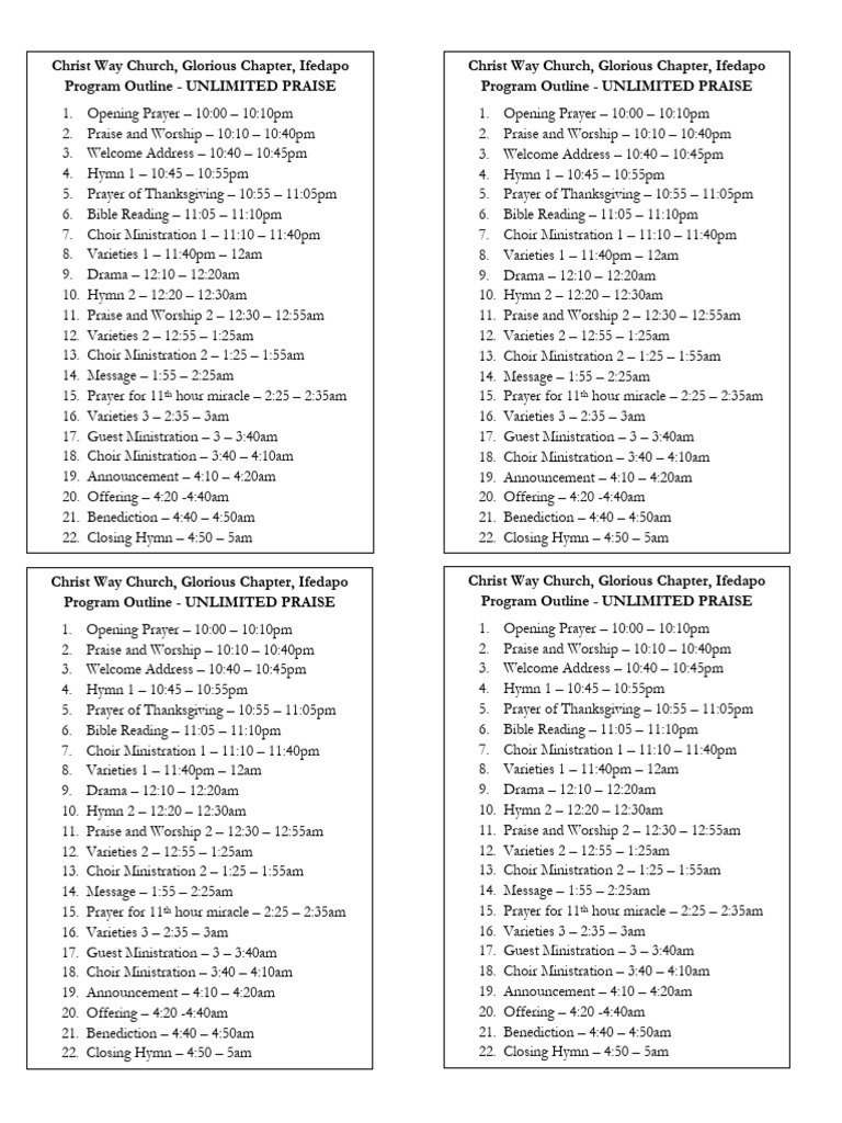 Choir Program | PDF | Hymns | Christian Prayer