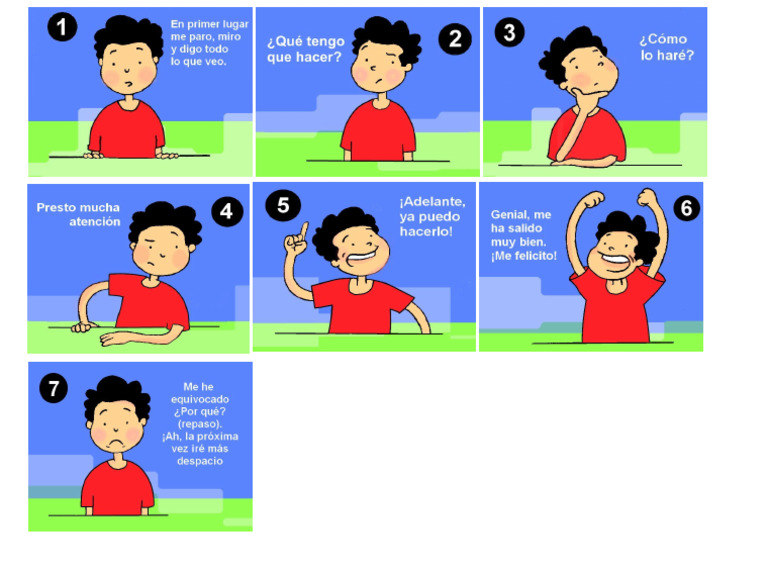 VIÑETAS DE AUTOINSTRUCCIONES DE MEICHENBAUM (7 en 1) | PDF