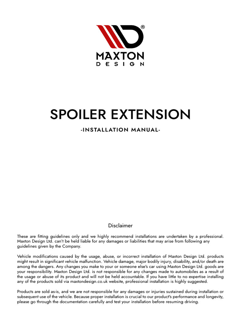mxtn-manual_spoiler-extension-installation | PDF