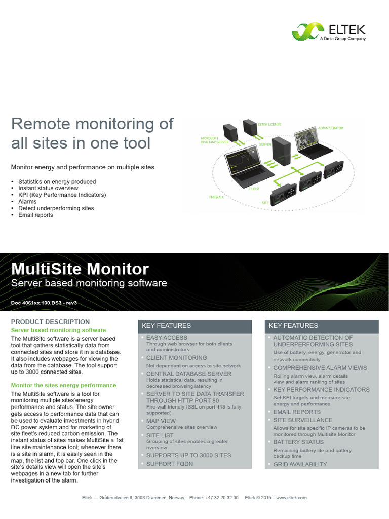 MultiSite Monitor Software Overview | PDF | Computer Network | Computing