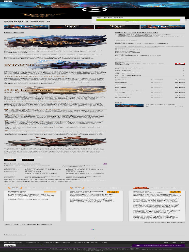 Baldur's Gate 3 On | PDF | Dungeons & Dragons