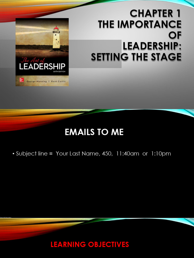 The Importance OF Leadership: Setting The Stage | PDF | Leadership ...