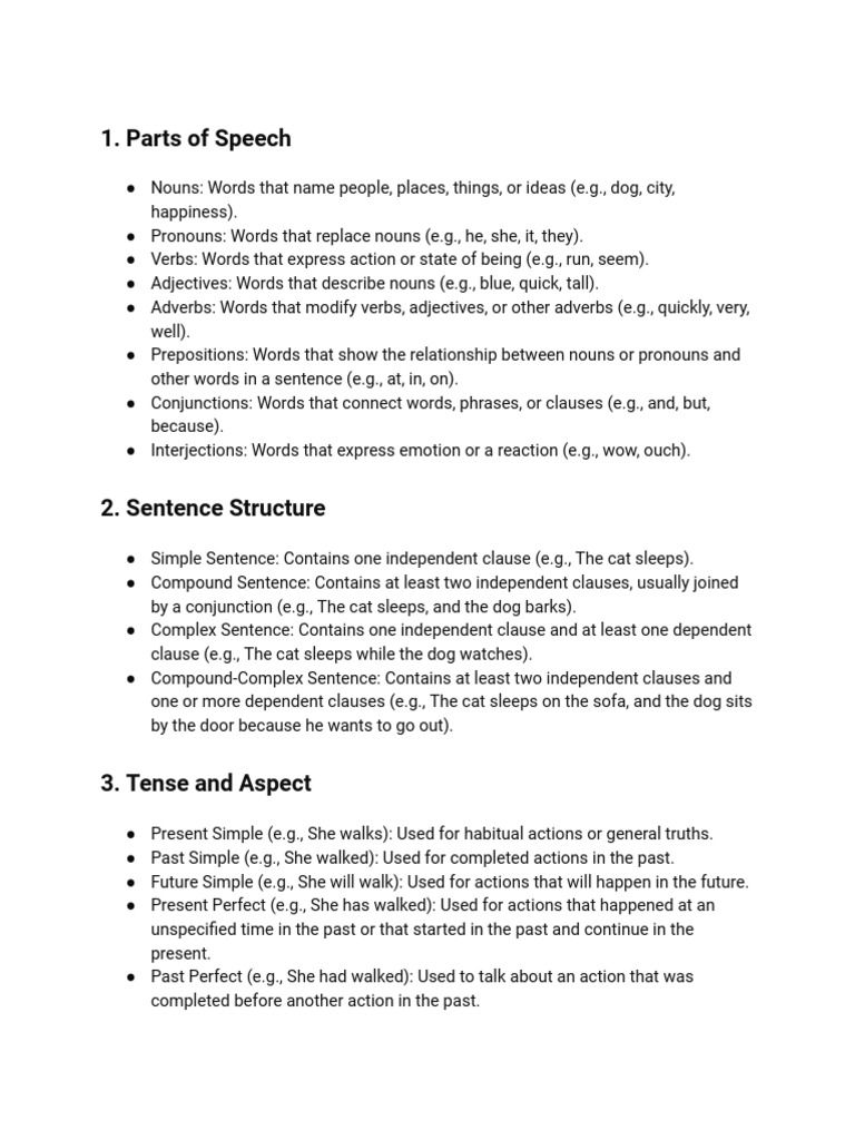 Notes Grammer | PDF | Clause | Word