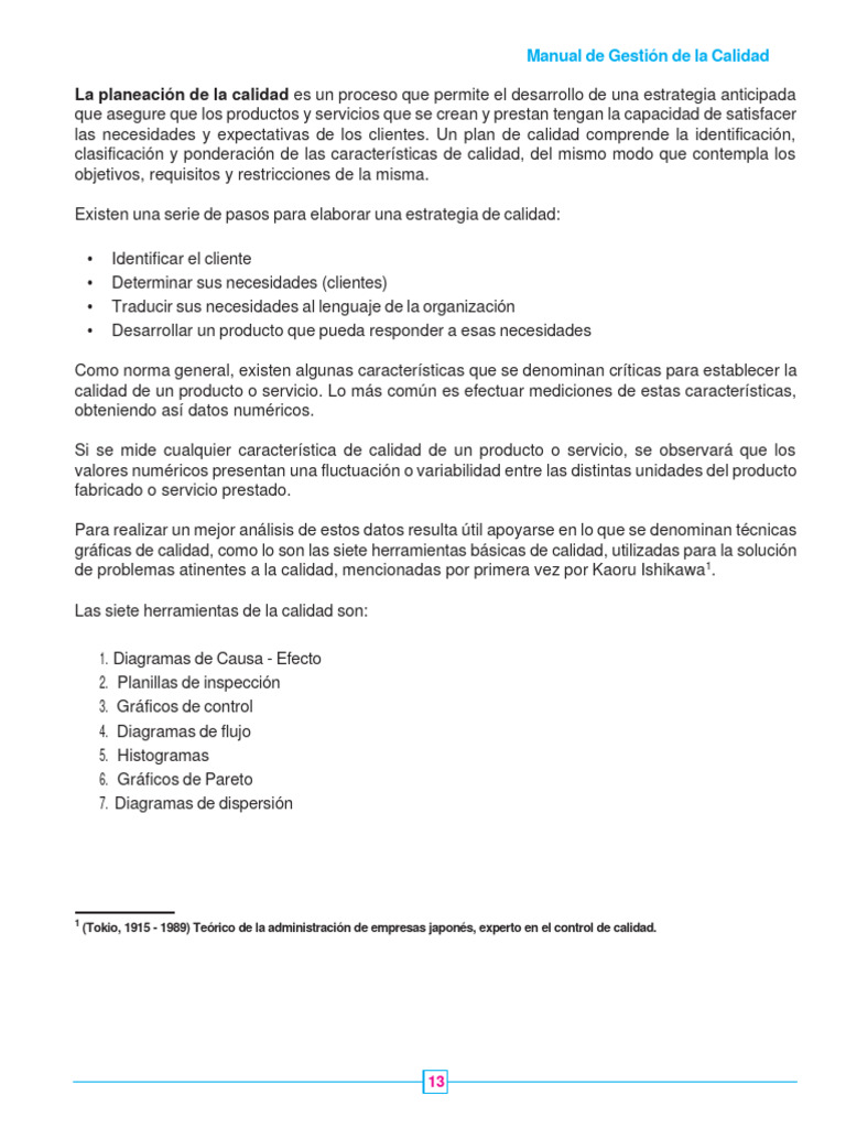 La Planeación de La Calidad Es Un Proceso Que Permite El Desarrollo de Una Estrategia Anticipada ...