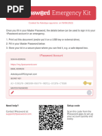 1password Emergency Kit - Secret Key | PDF