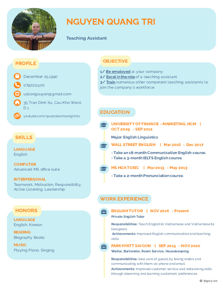 CV Nguyễn Quang Trí | PDF | Vietnam