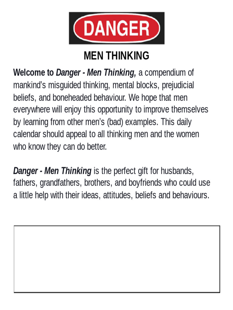 DANGER - MEN THINKING Calendar (Sample) | PDF | Ddt