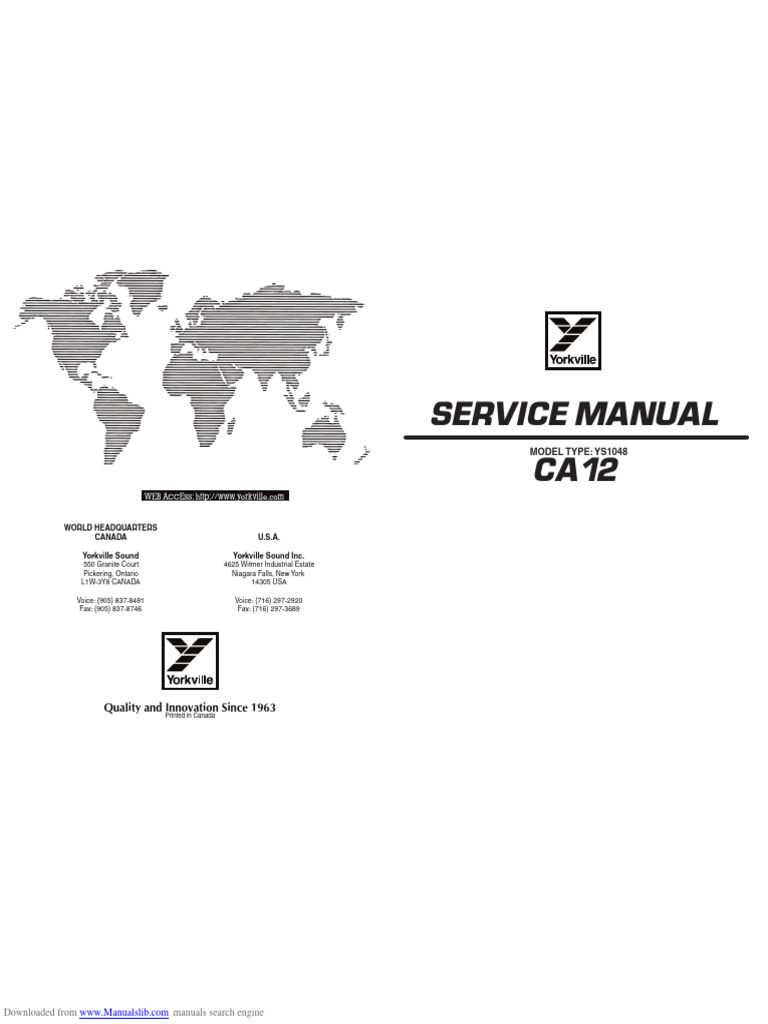 Ca12 Service Manual | PDF