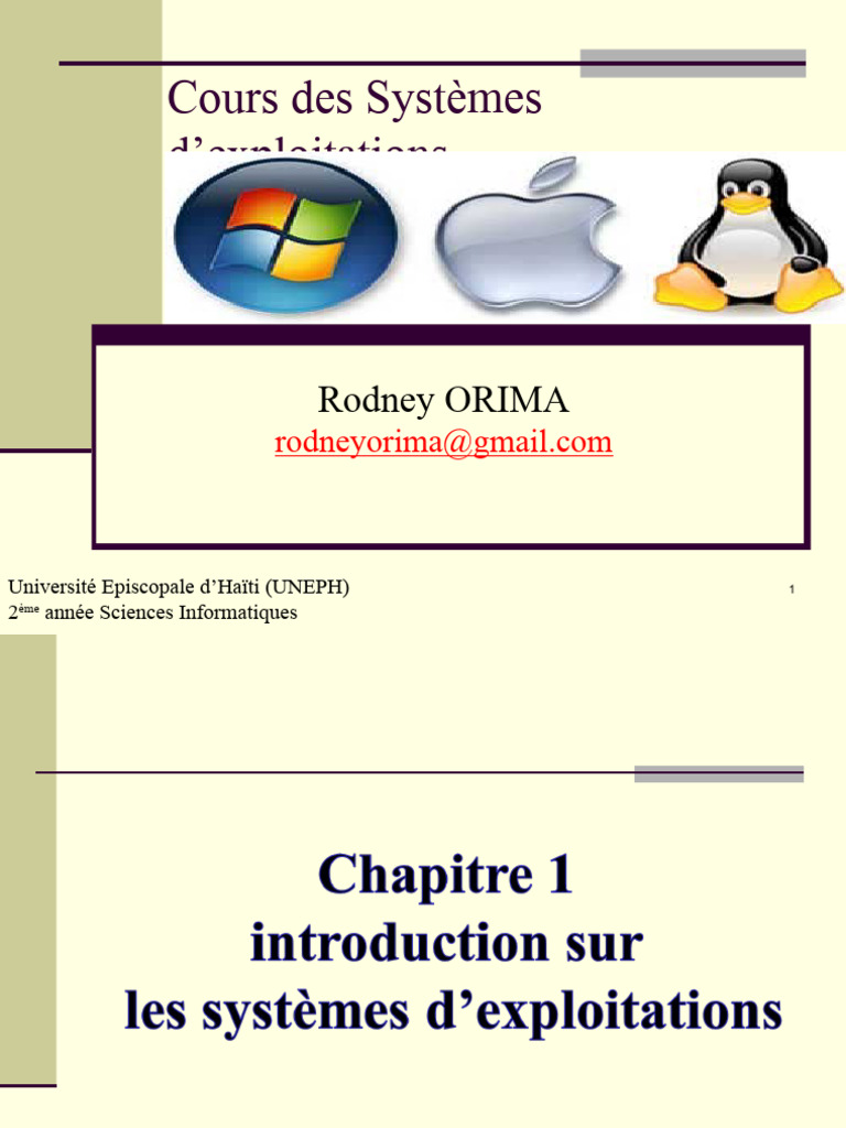 Introduction aux Systèmes d'Exploitation | PDF | Système d'exploitation | Kernel (Système d ...