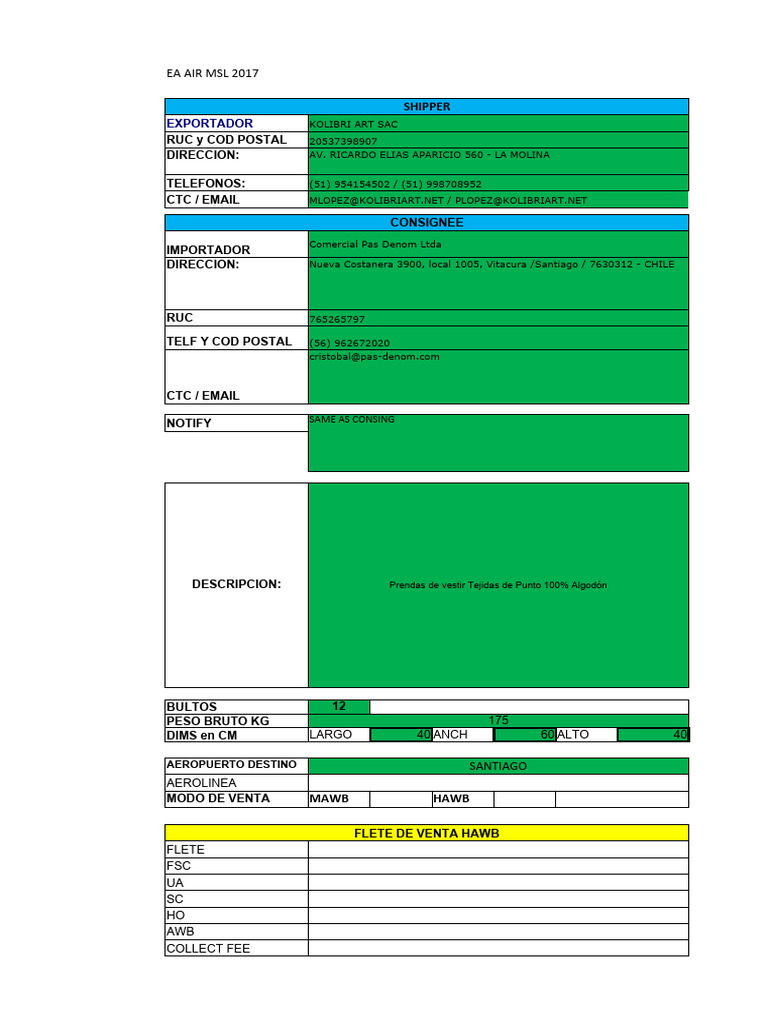 INSTRUCTIVO MSL AIR EXPO 2022 | PDF | Supply Chain Management | Business Documents