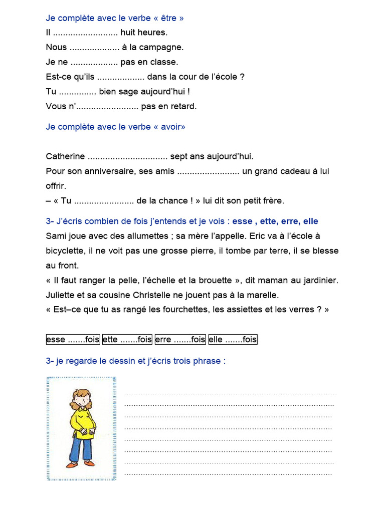 Je Complète Avec Le Verbe | PDF | Arts du langage et discipline