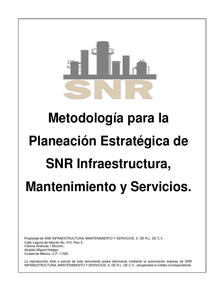 9.metodologia para La Planeacion Estrategica de SNR Infraestructura Mantenimiento y Servicios ...