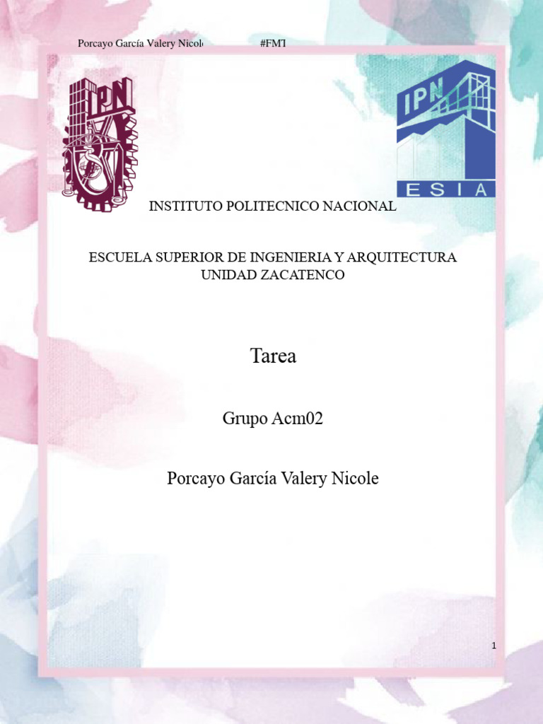 ACM2-Porcayo García Valery Nicole-Tarea No Se | PDF | Ingeniería estructural | Mecánica de sólidos