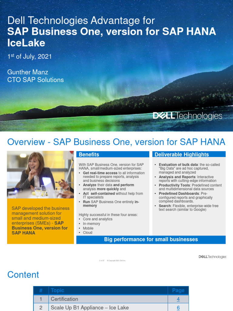 2021-06 IceLake Dell 2021 Flyer SAP Business One HANA | PDF | Solid ...