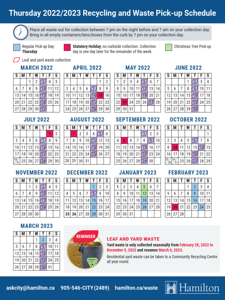 Hamilton Leaf and Yard Waste Schedule | PDF | Waste | Economy And The ...