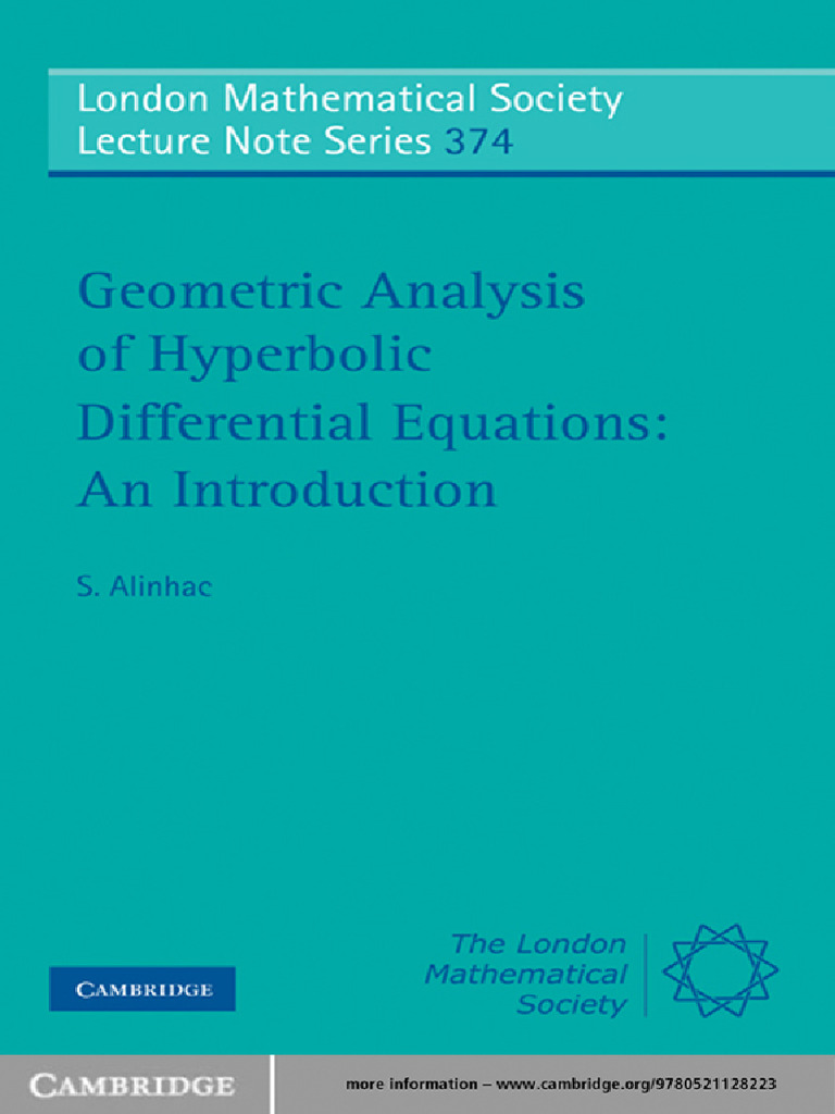 Alinhac - Geometric Analysis of Hyperbolic Differential Equations | PDF | Partial Differential ...