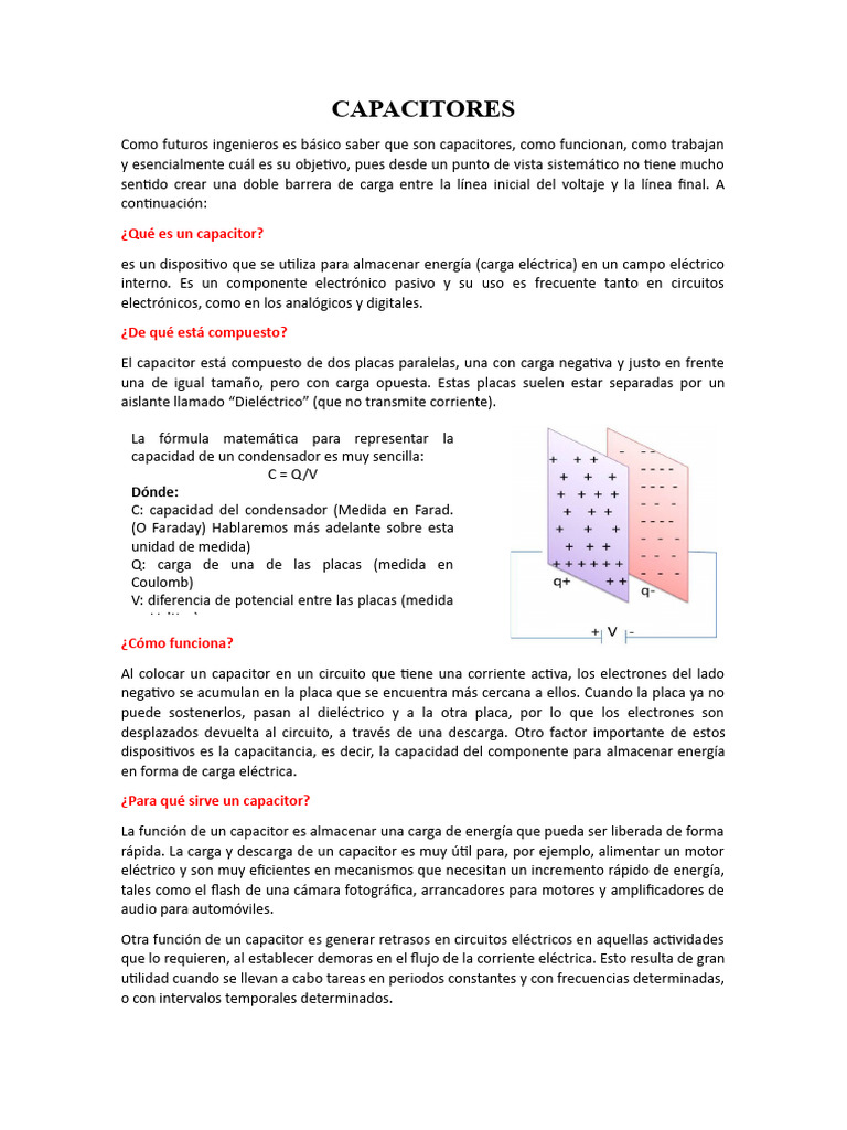 CAPACITORES | PDF | Condensador | Capacidad