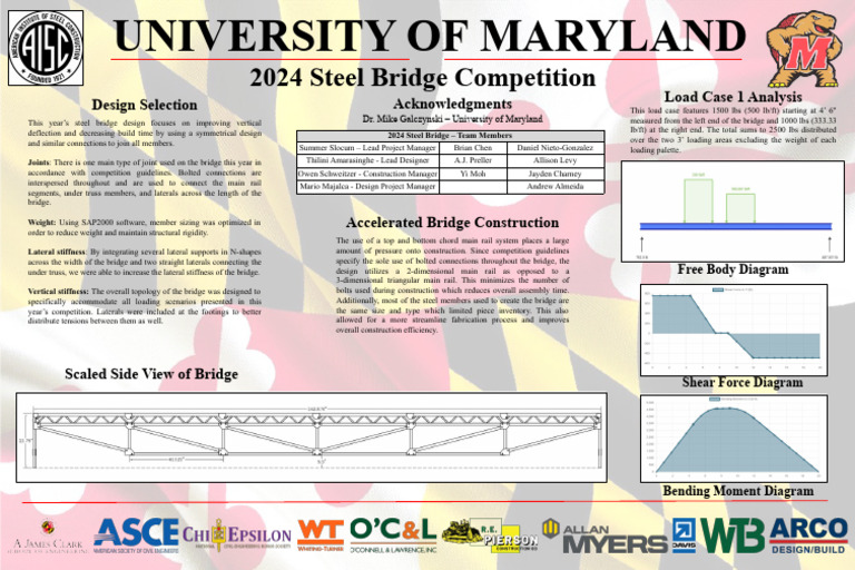Steel Bridge 2024 Poster Final | PDF | Truss | Bridge