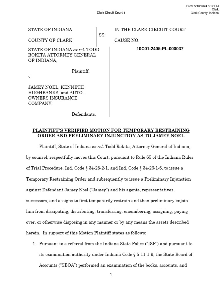 Motion for Temporary Restraining Order | PDF | Injunction | Legal Remedy