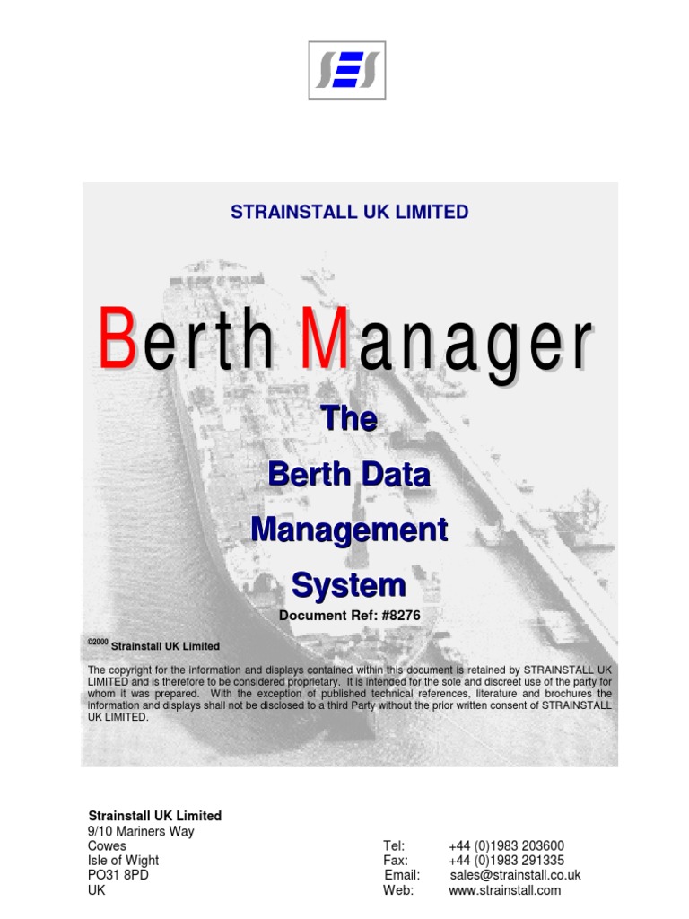 Berth Manager Spec | PDF | Floppy Disk | Environmental Monitoring