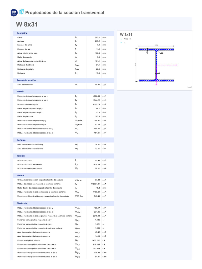 Propiedades de La Sección Transversal: Geometría | PDF | Mecánica de ...