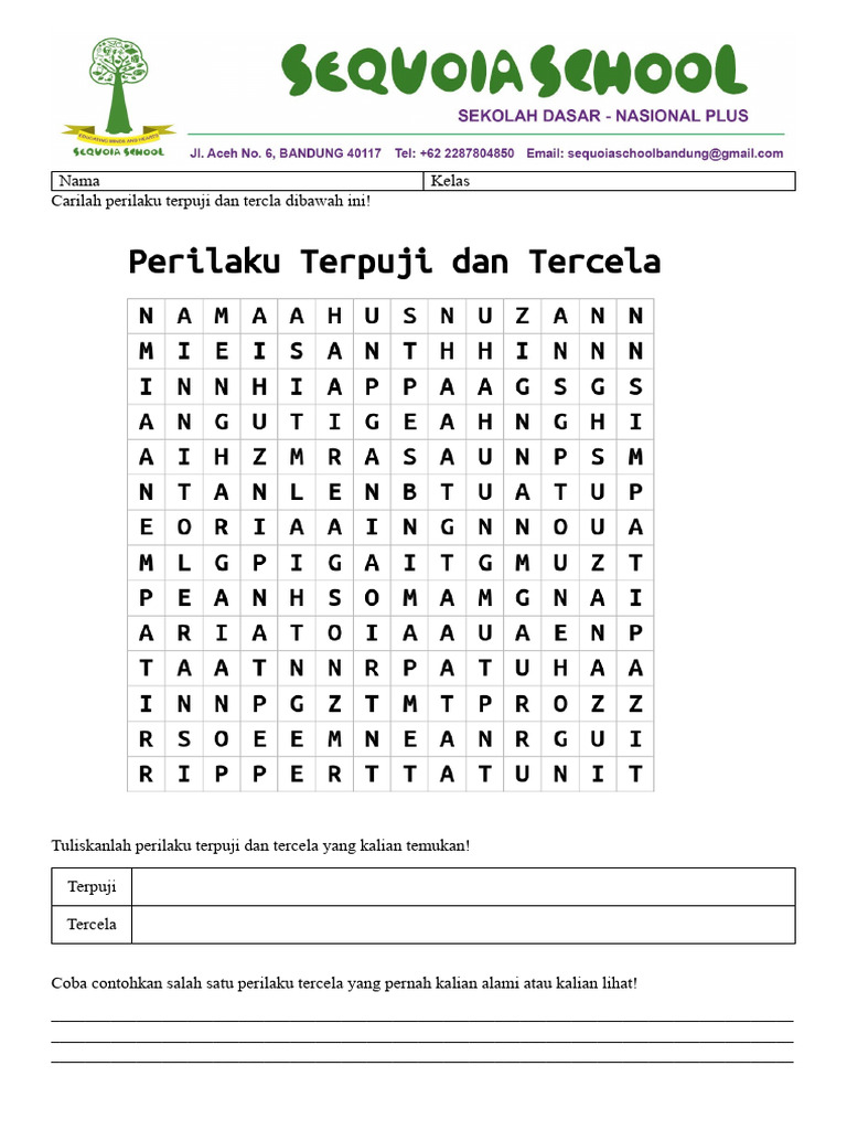 Perilaku Terpuji Dan Tercela Siswa Pdf