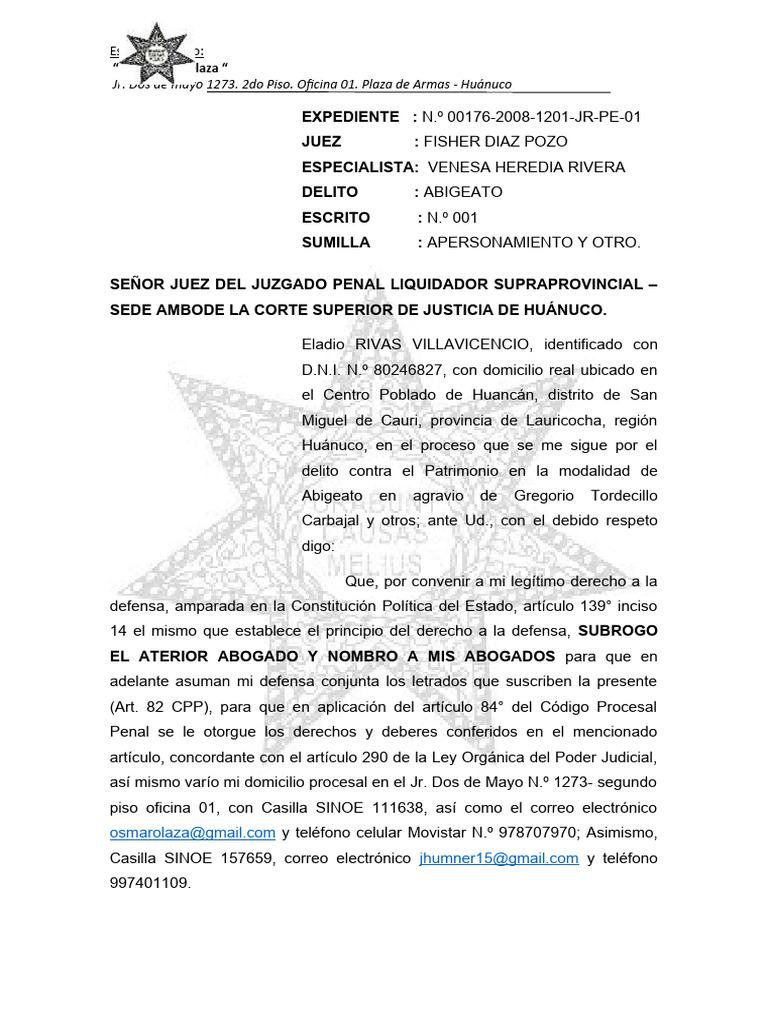 Apersonamiento de Defensa Conjunta | PDF | Ley politica | Esfera pública