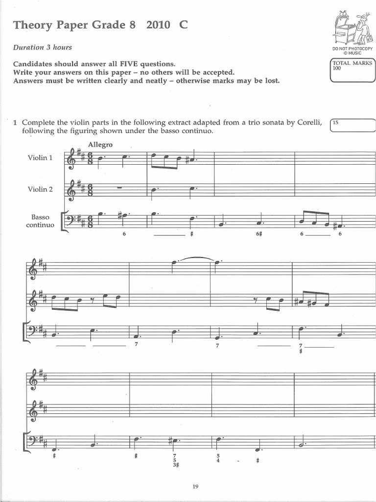 ABRSM - Grade 8 Theory of Music - 2010-C | PDF