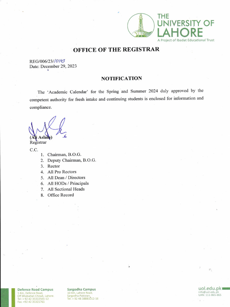 Academic Calendar For Spring and Summer 2024 | PDF | Schools