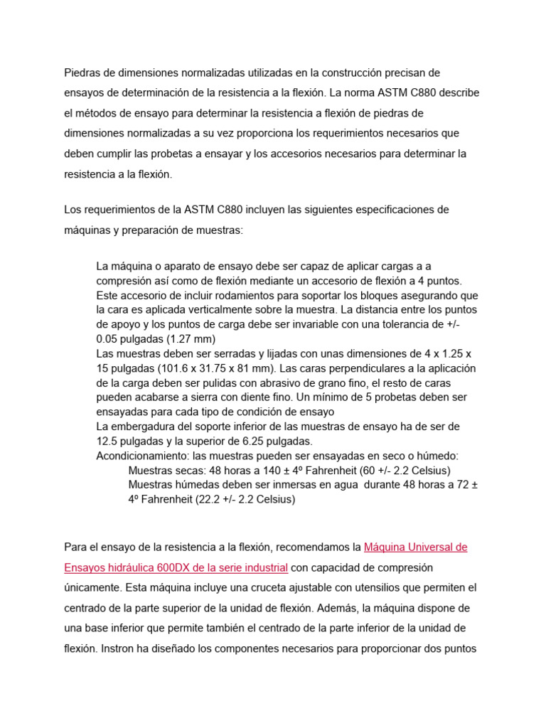 Resistencia A Flexión de Piedra ASTM C880 | PDF | Informática