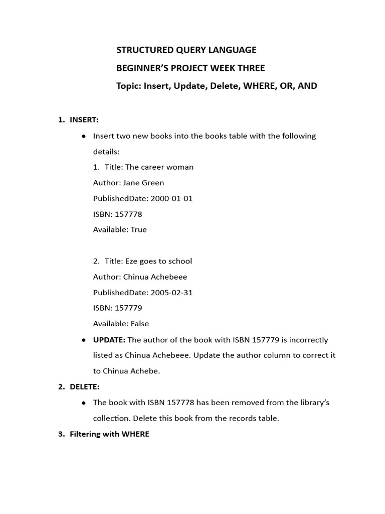 Beginners Project SQL WEEK 3 | PDF | Sql | Computer Data