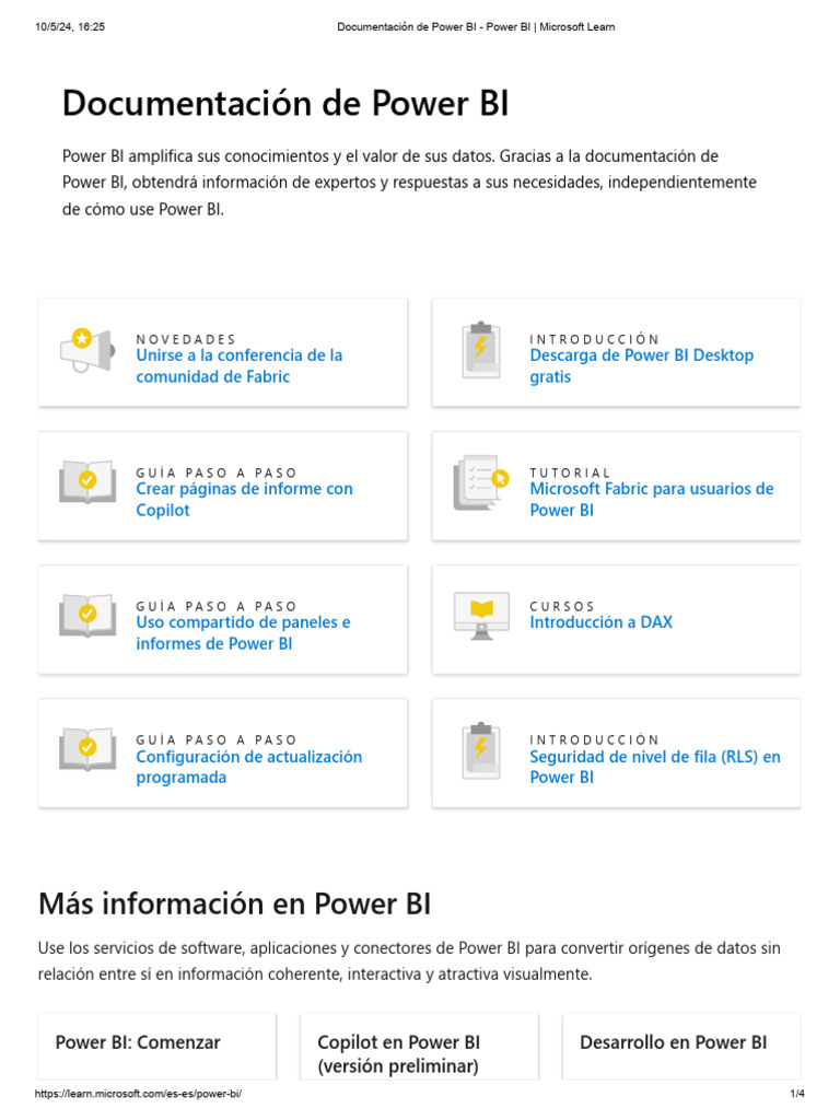Documentación de Power BI - x1 | Descargar gratis PDF | Microsoft ...