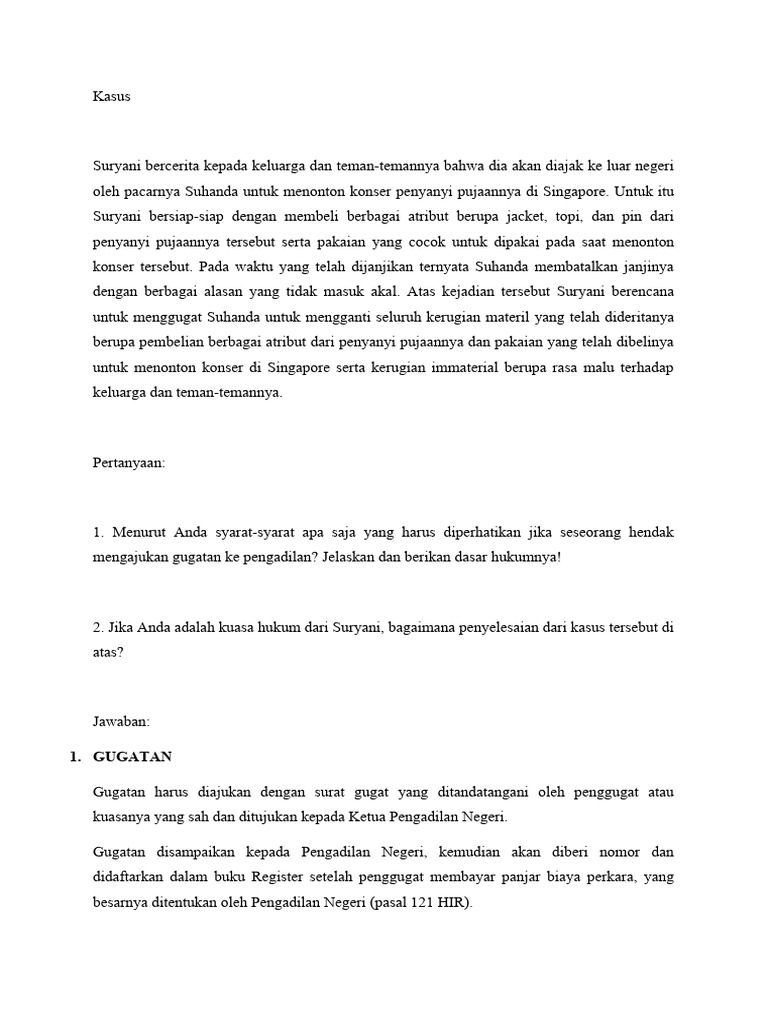 Gugatan Suryani Terhadap Suhanda | PDF