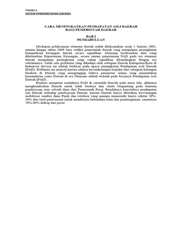 Tugas 2 Sistem Pemerintahan Daerah | PDF