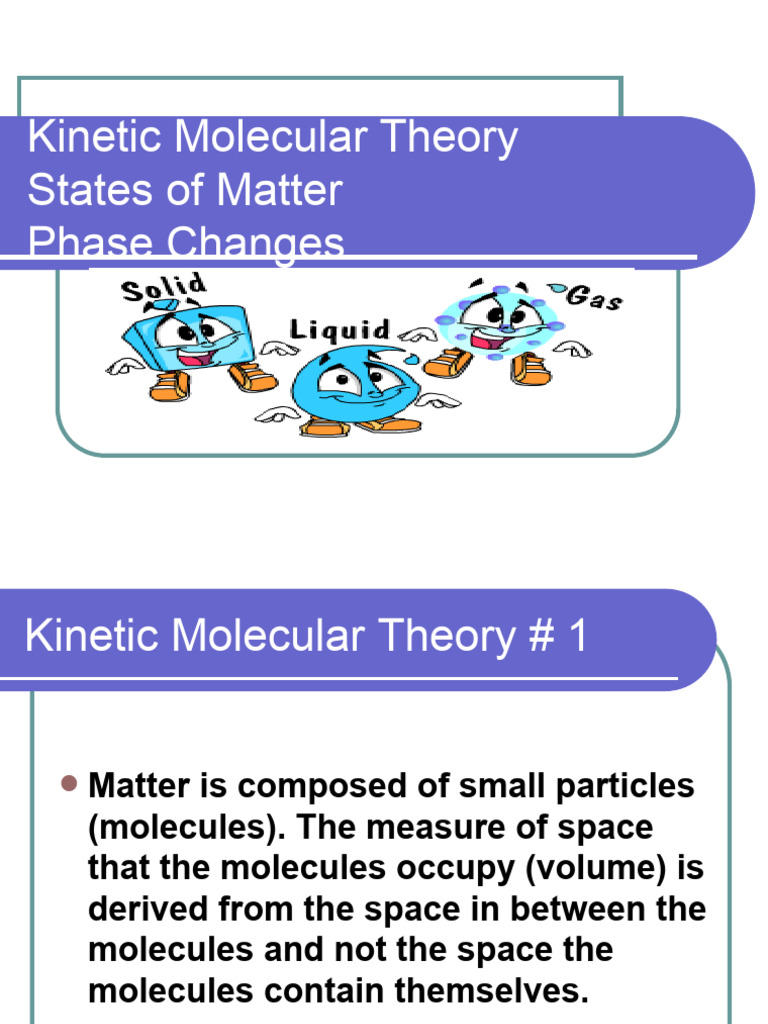 Kinetic Molecular Theory of Matter | PDF | Gases | Molecules