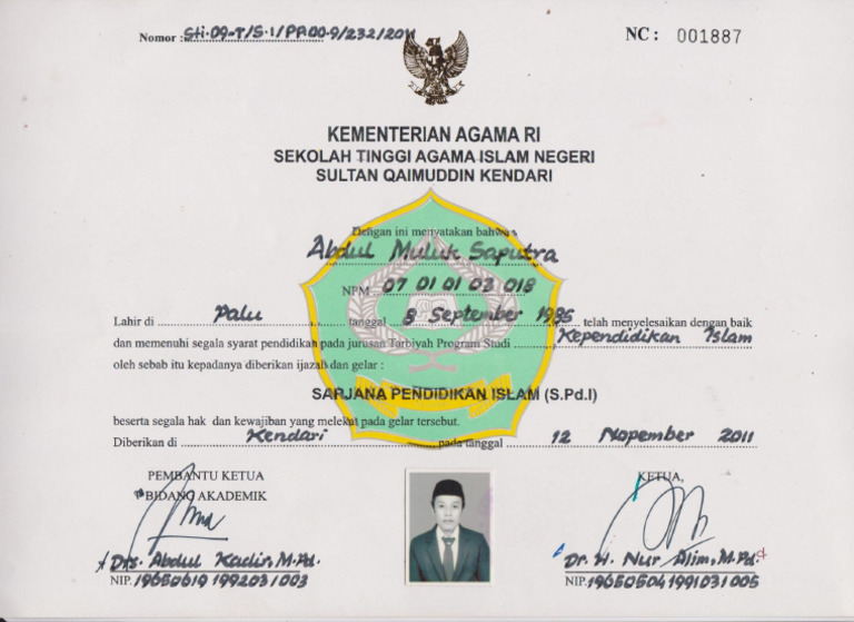 Ijazah Sarjana s1 720373000059 5d81a96d6cce8 | PDF