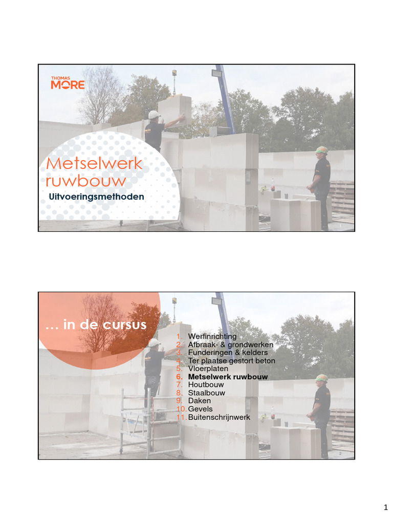 [PRESENTATIE] 6_Metselwerk ruwbouw | PDF