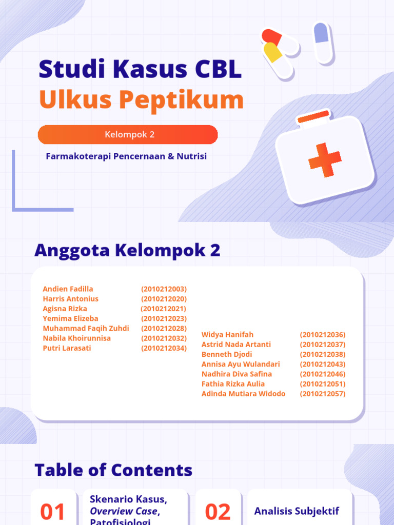Kelompok 2 - PPT CBL Ulkus Peptikum - Farmakoterapi Pencernaan & Nutrisi | PDF