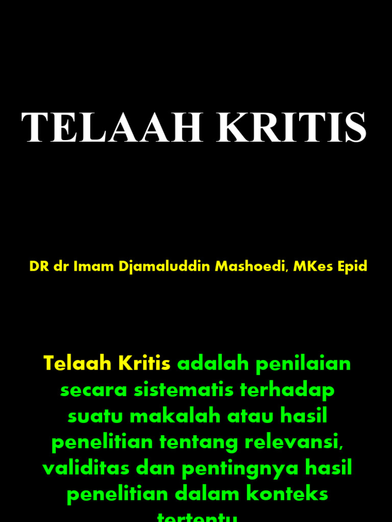 Telaah Kritis 1 | PDF