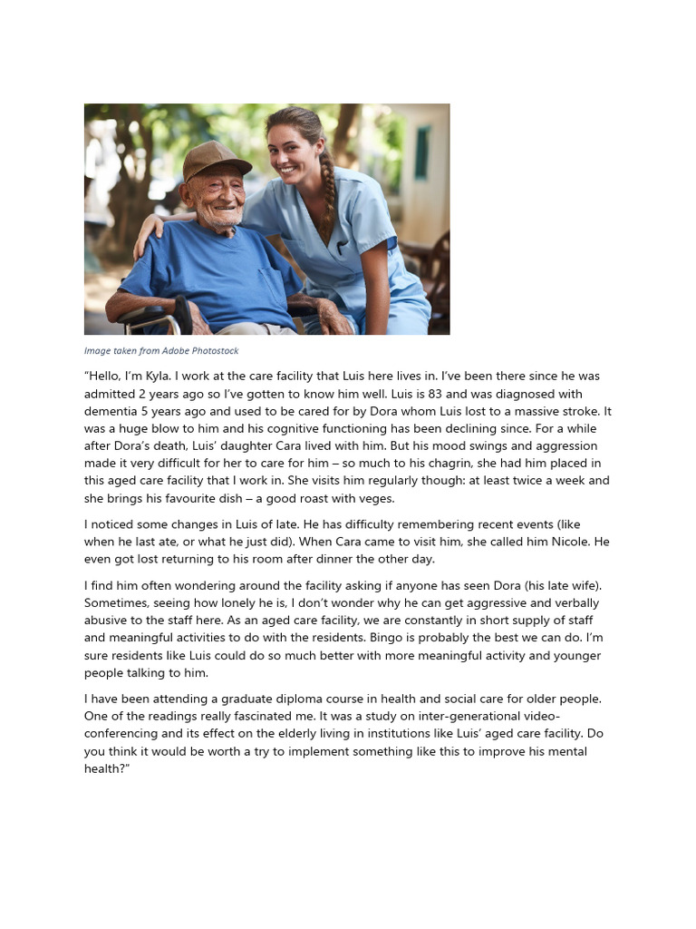 Case Study 2 Luis Dementia Aged Care | PDF