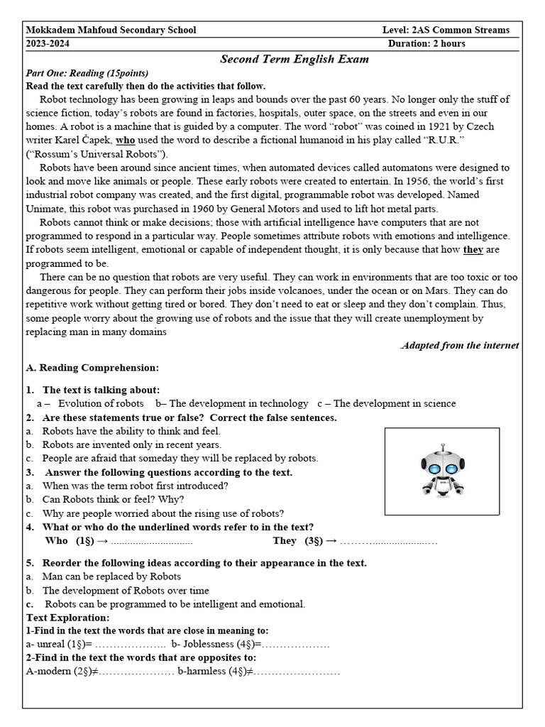 Budding Scientist Exam | PDF | Robot | Robotics