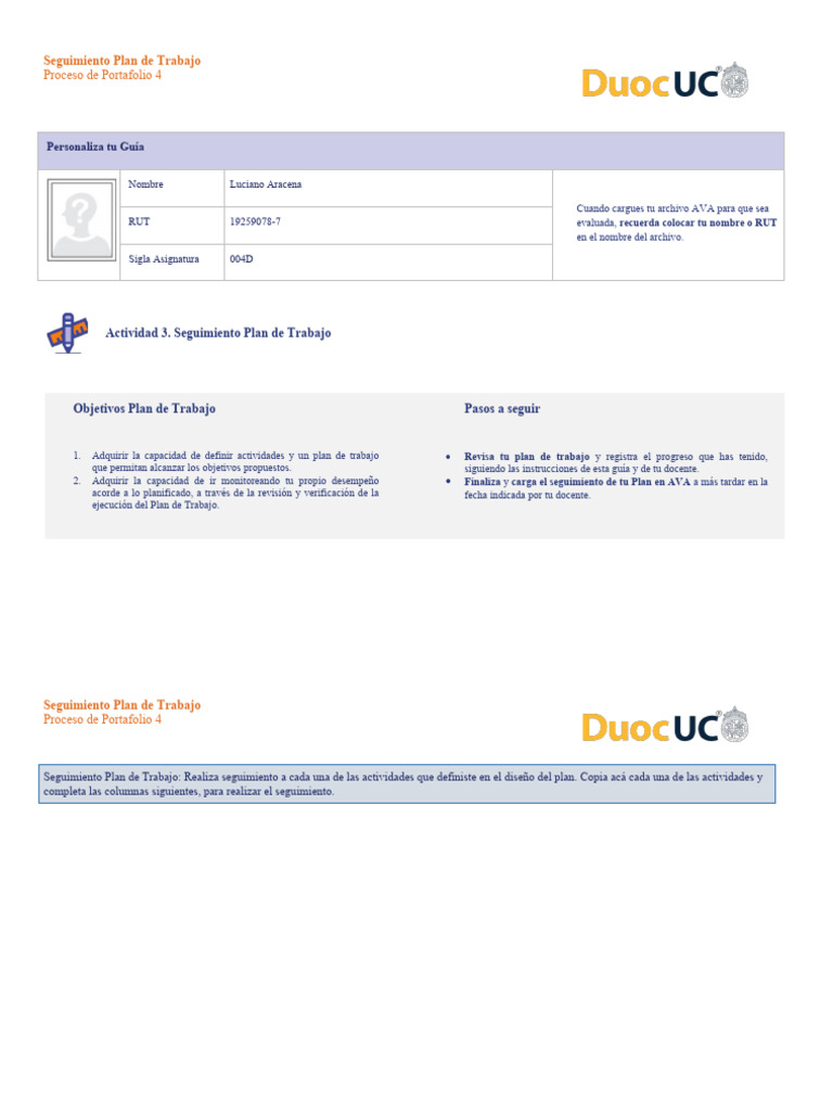 3. Seguimiento Plan de Trabajo_APP4 | PDF | Informática