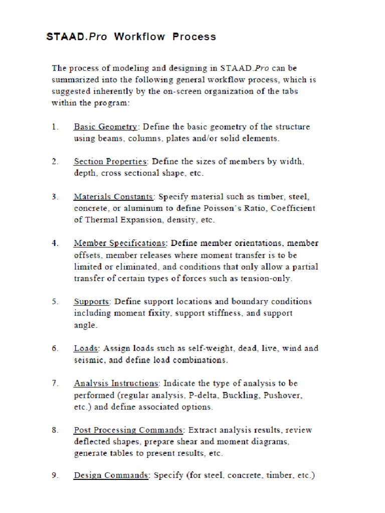Staad-Workflow-and-Structures | PDF