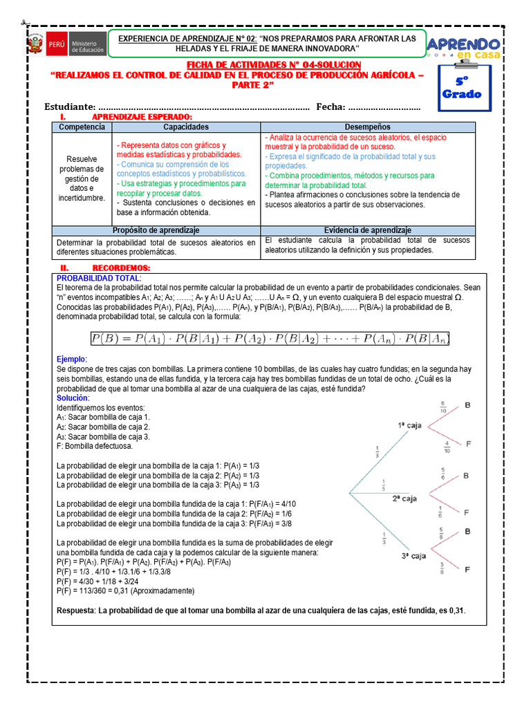 Probabilidad Total en Producción Agrícola | PDF | Probabilidad ...